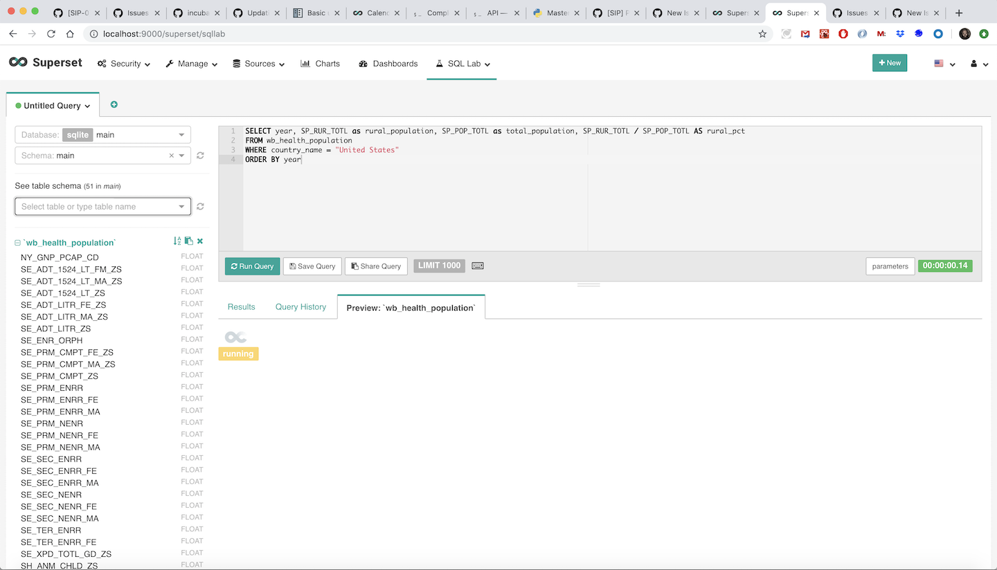 SQL Lab preview of wb_health_population locks up Superset Flask server until it dies · Issue ...